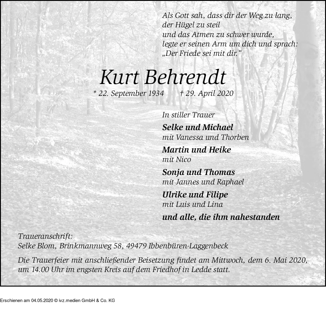 IVZ-Trauer | Kurt Behrendt