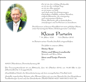 IVZ-Trauer | Klaus Purwin